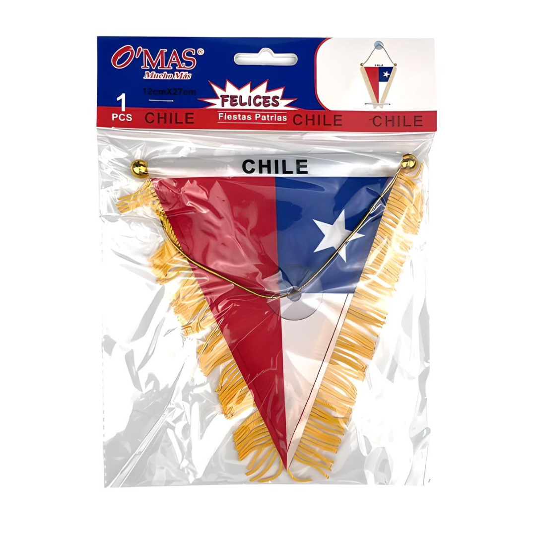 Pack 3 Banderín Chile Triangular 12x27 cm – Utilísimo Chile