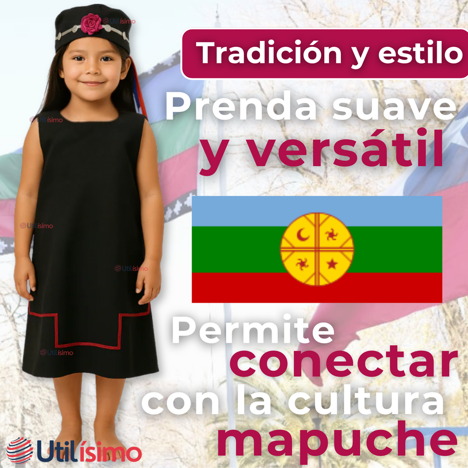 Traje Vestido Mapuche Niña 0 Meses hasta Talla S Vestimenta Típica ...